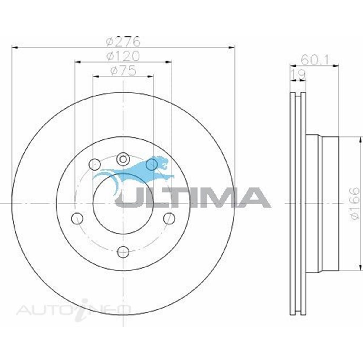 Ultima Brake Rotor - Single, AAP980 | Supercheap Auto