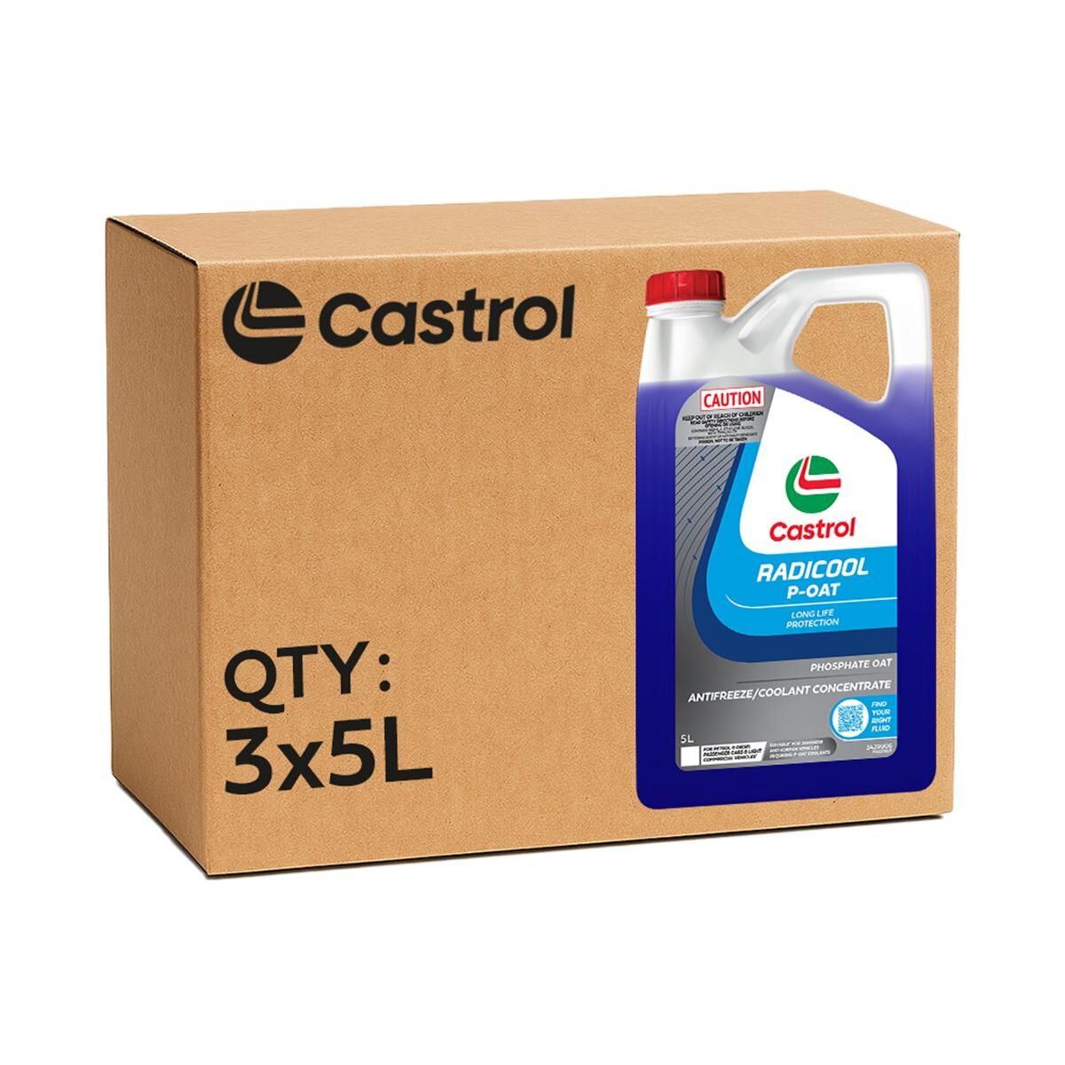 Castrol Radicool P-Oat - 3 x 5L (Carton Only) - 3429906 | Supercheap Auto