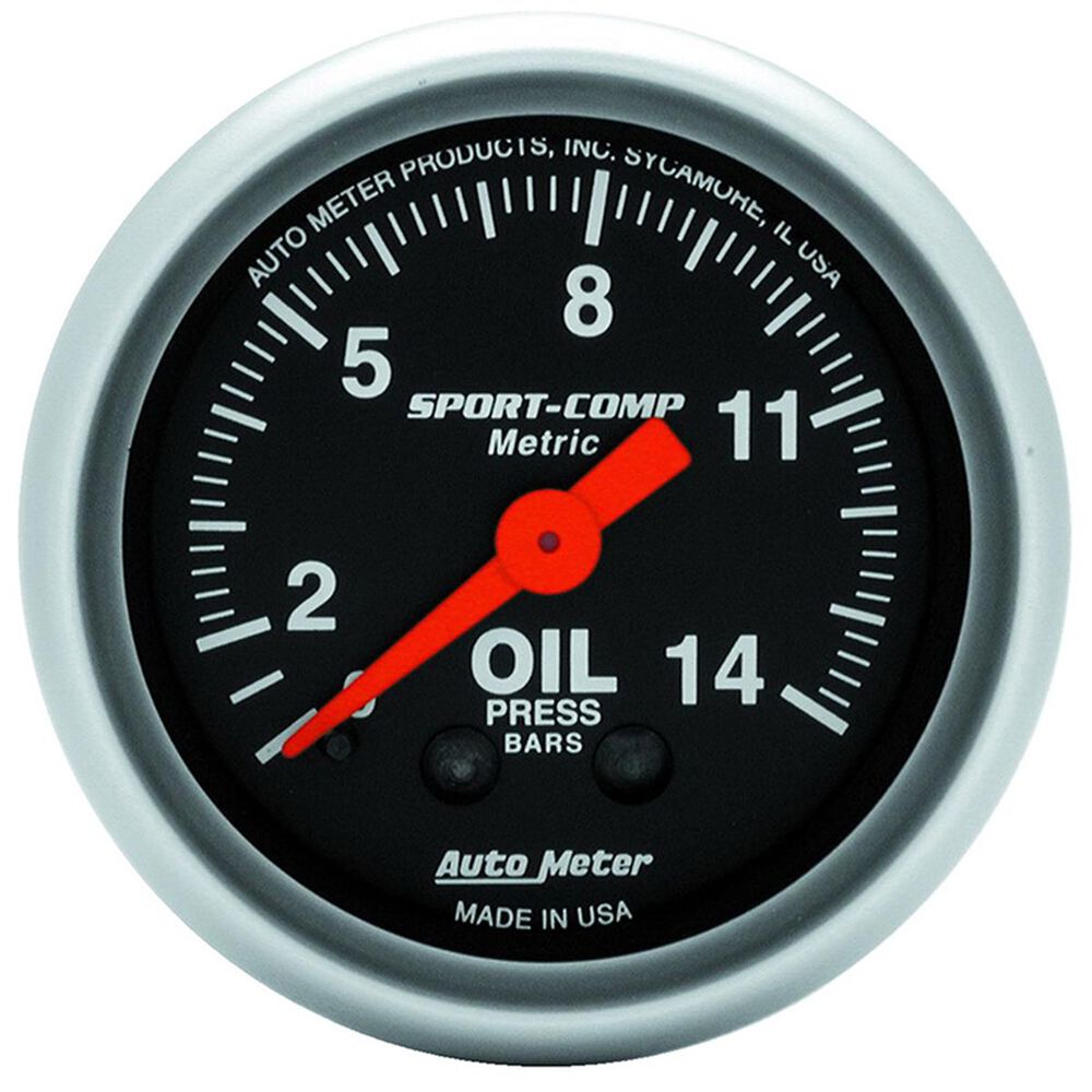 Autometer Sport-Comp Oil Pressure Gauge Mechanical - 0 - 14kg/cm ...