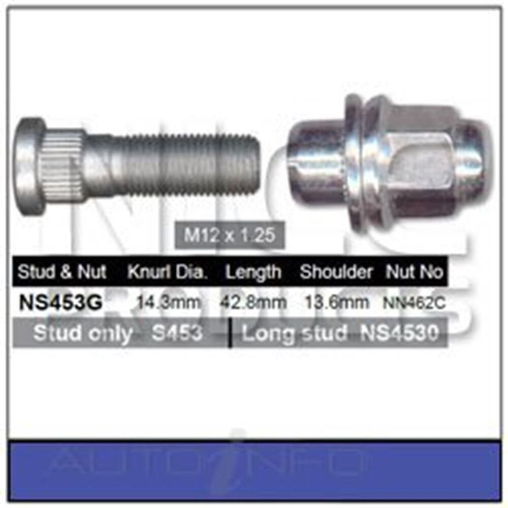 Nice Wheel Stud And Nut Set - NS453G | Supercheap Auto