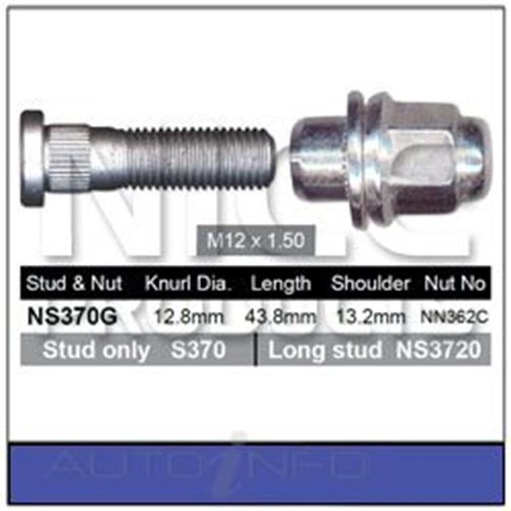 Nice Wheel Stud And Nut Set - NS370G | Supercheap Auto