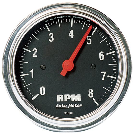 Autometer Traditional Chrome Tachometer In Dash - 8,000 RPM, 3 3/8 Inch ...