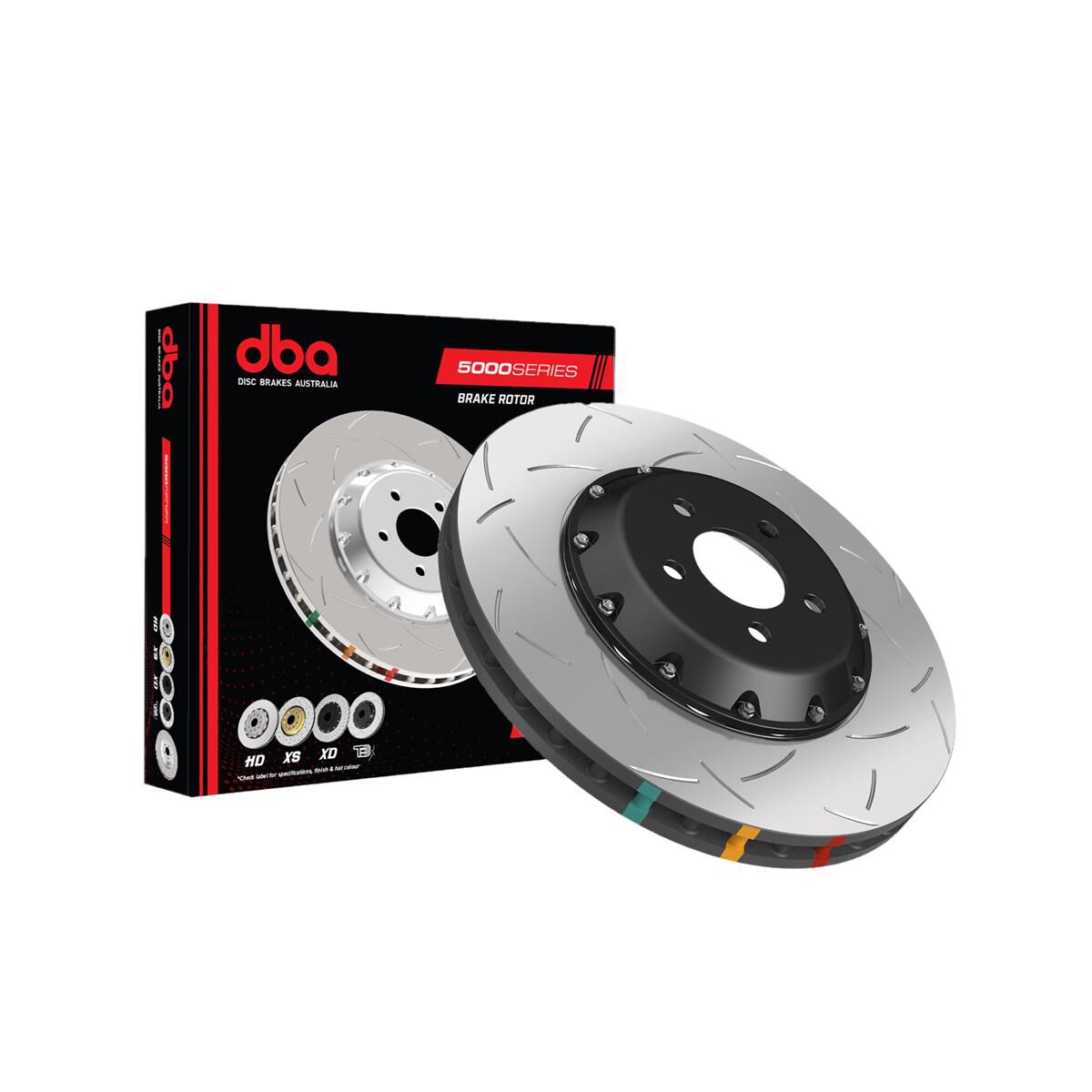 DBA 5000 Series T3 Brake Rotor with Black Hat - Single Rear ...
