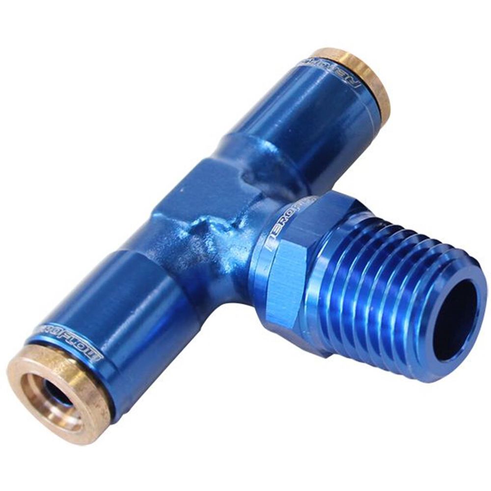 Aeroflow 1/8" NPT to 3/16" Nylon Quick Release Tee Fitting, AF124-02 ...