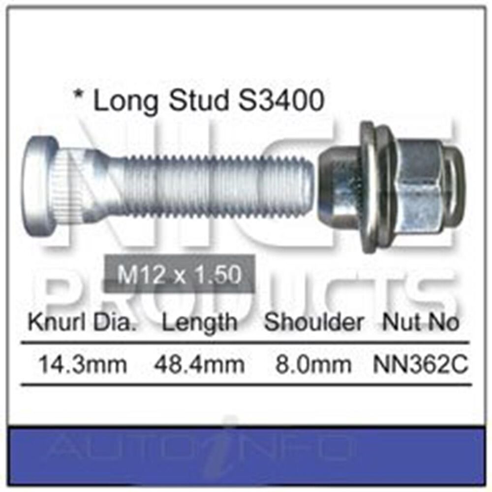 Nice Wheel Stud And Nut Set - NS381G | Supercheap Auto