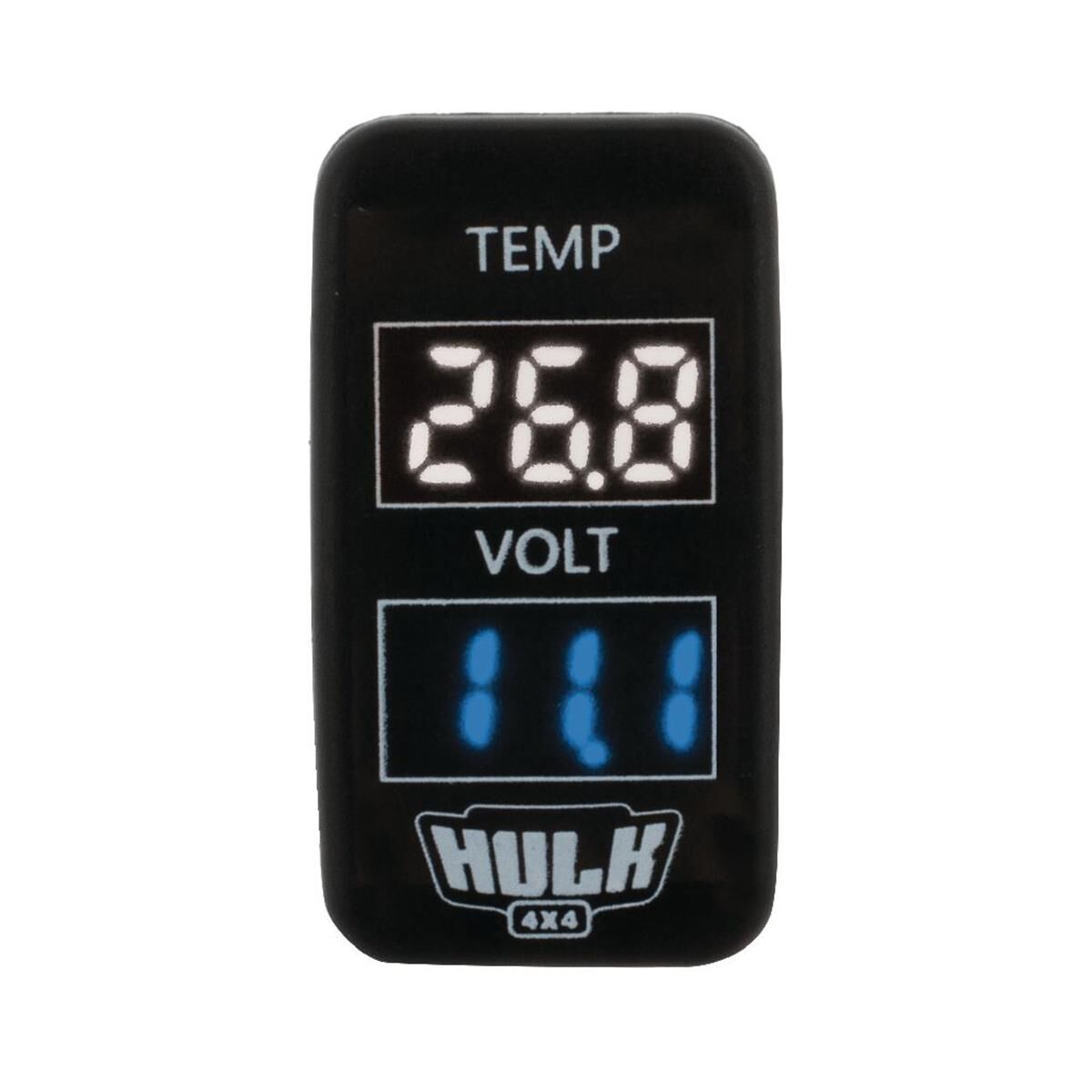 Hulk 4x4 Temperature & DC Voltmeter Gauge with White & Blue LED ...