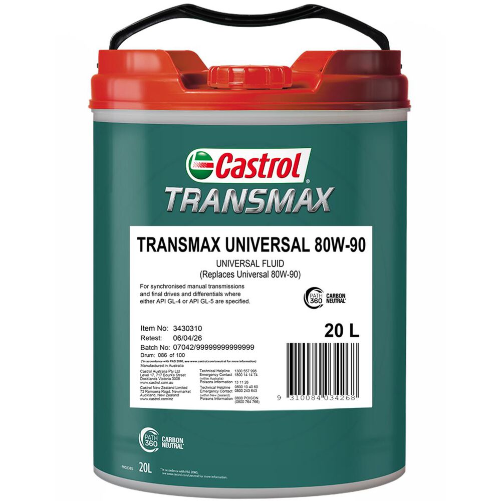 Castrol Transmax Universal 80W-90 20L - 3430310 | Supercheap Auto