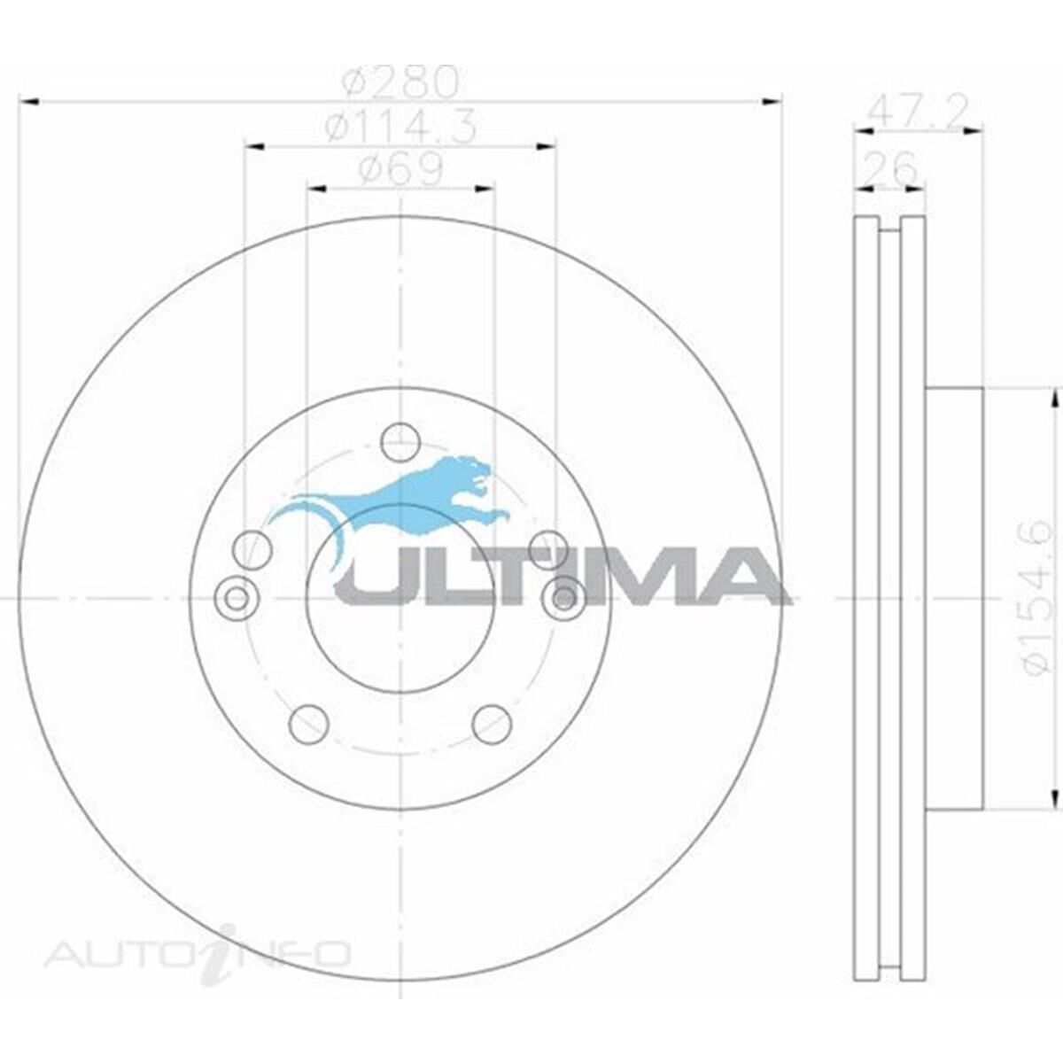 Ultima Brake Rotor - Single, AAP2464 | Supercheap Auto