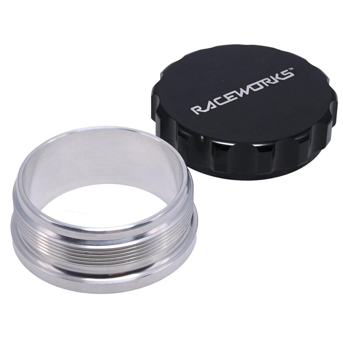 Raceworks Aluminium Filler Black Female Cap 2.5In - RWF-460-40-ABK | Supercheap Auto
