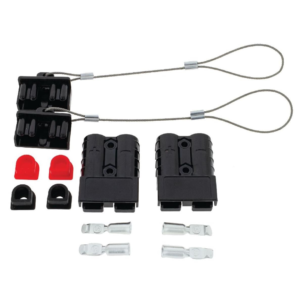 Hulk 4X4 Blck 50Amp Connector Kit W/2X Plastic Covers, 4X Cable Fixing ...