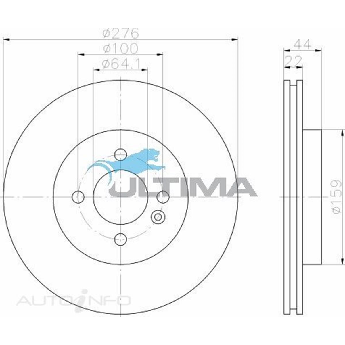 Ultima Brake Rotor - Single, AAP542 | Supercheap Auto