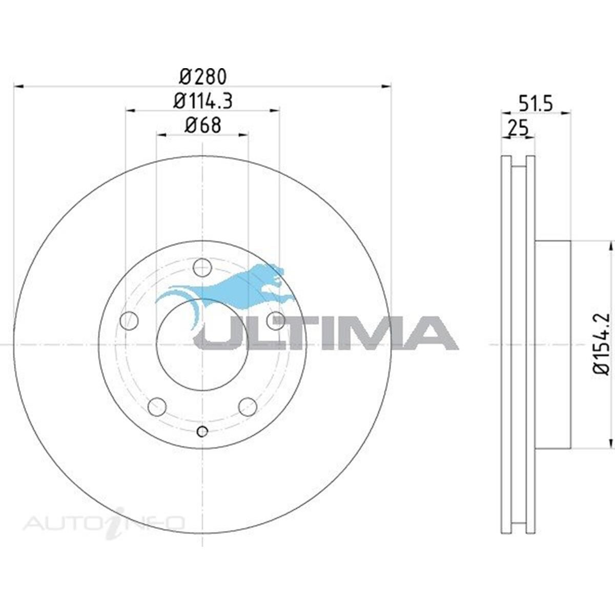 Ultima Brake Rotor - Single, AAP2812 | Supercheap Auto