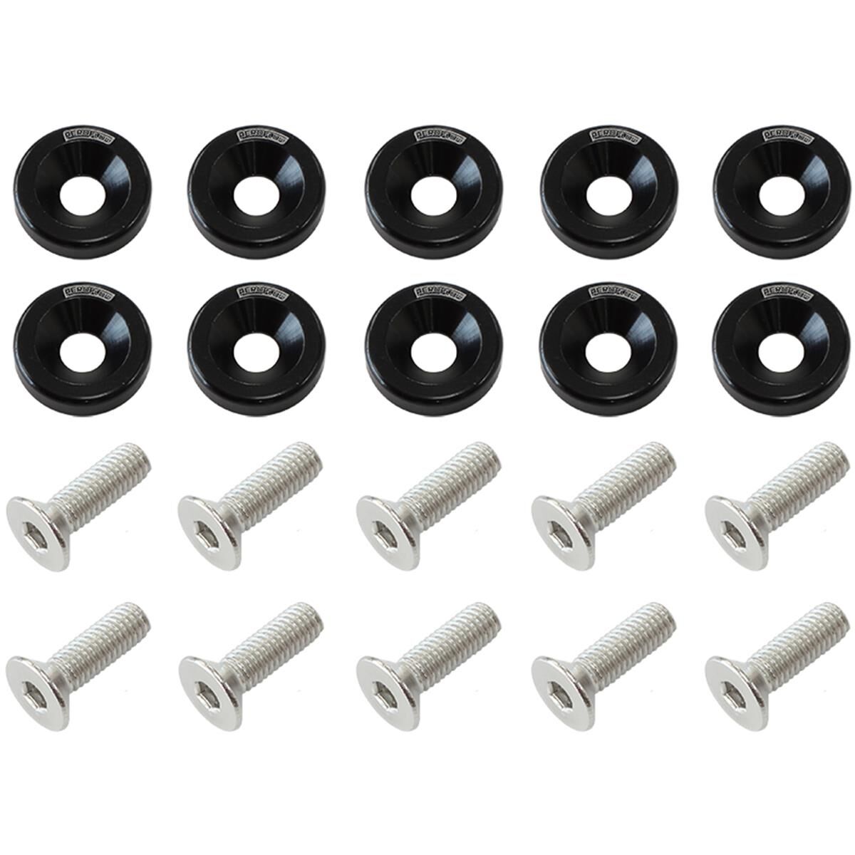 Aeroflow Billet Dress Up / Fender Bolt 10 Pack 5/16 UNC UHL 25mm Blac ...