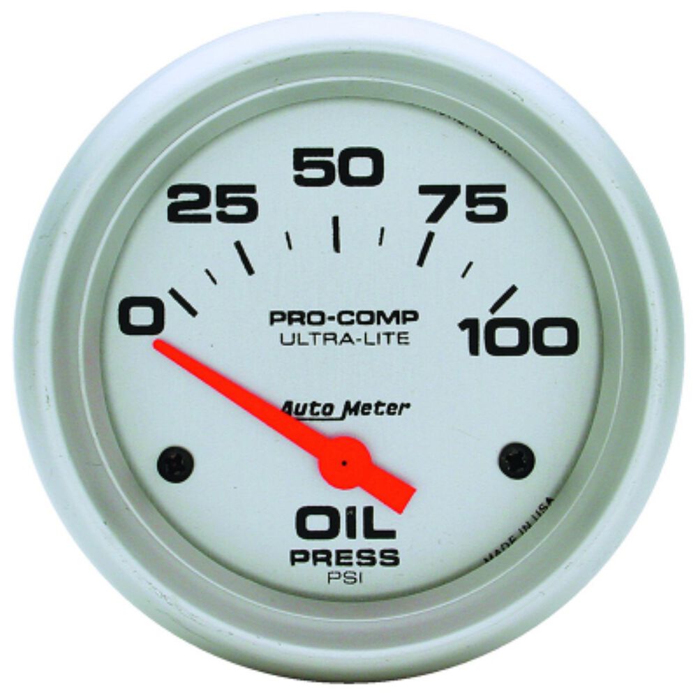 Autometer Ultra Lite Oil Pressure Gauge Electric - 0 - 100 PSI, 2 5/8 ...