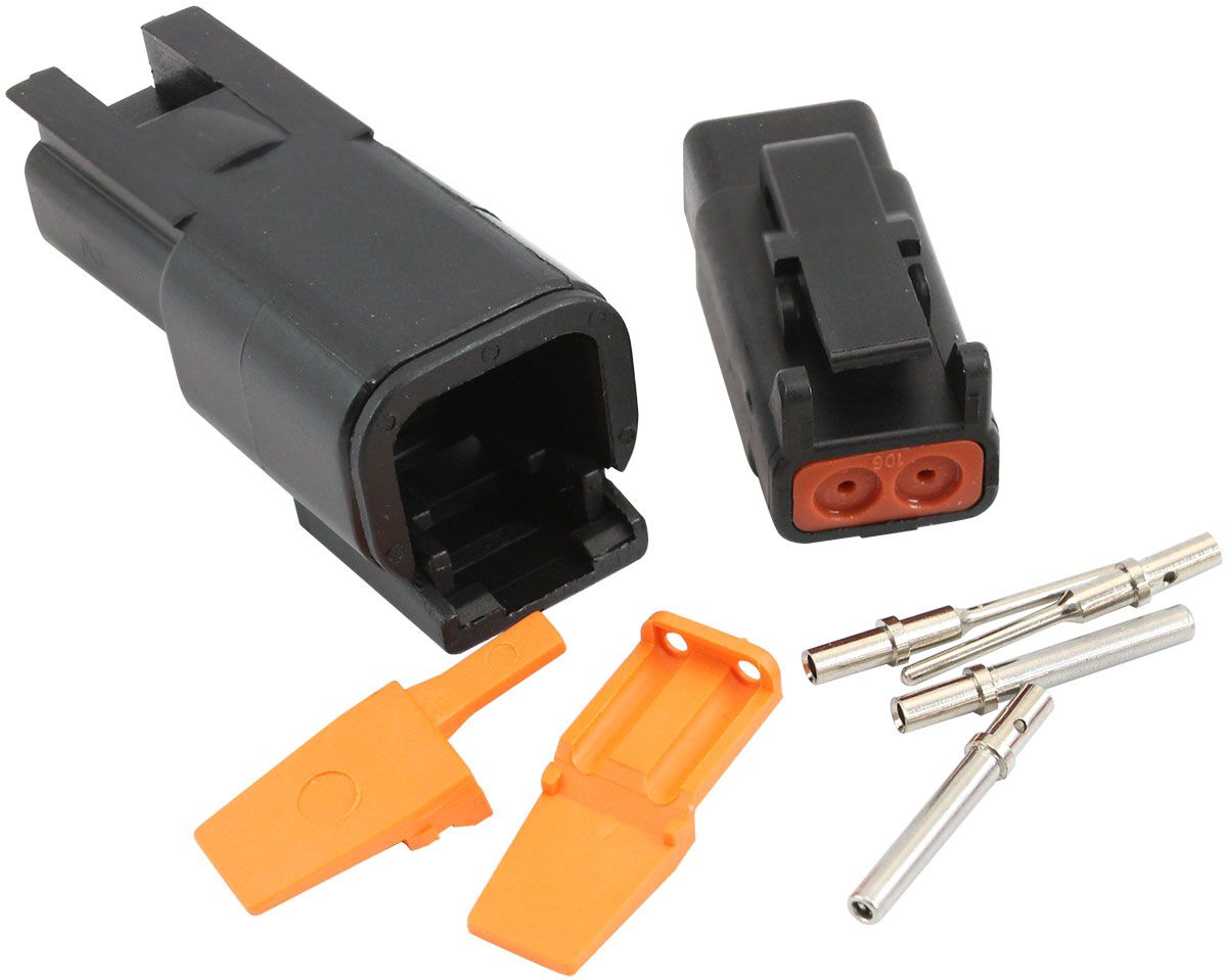 Aeroflow Weathertight Dtm 2 Pin Black Connector Kit Deutsch Dtm Styl ...