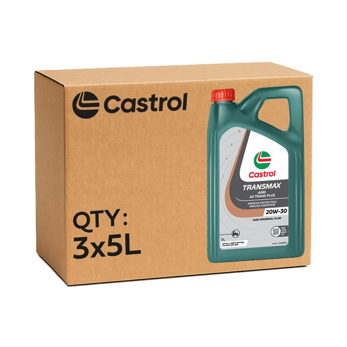 Castrol Transmax Agri AS Trans Plus 20W-30 - 3 x 5L (Carton Only ...