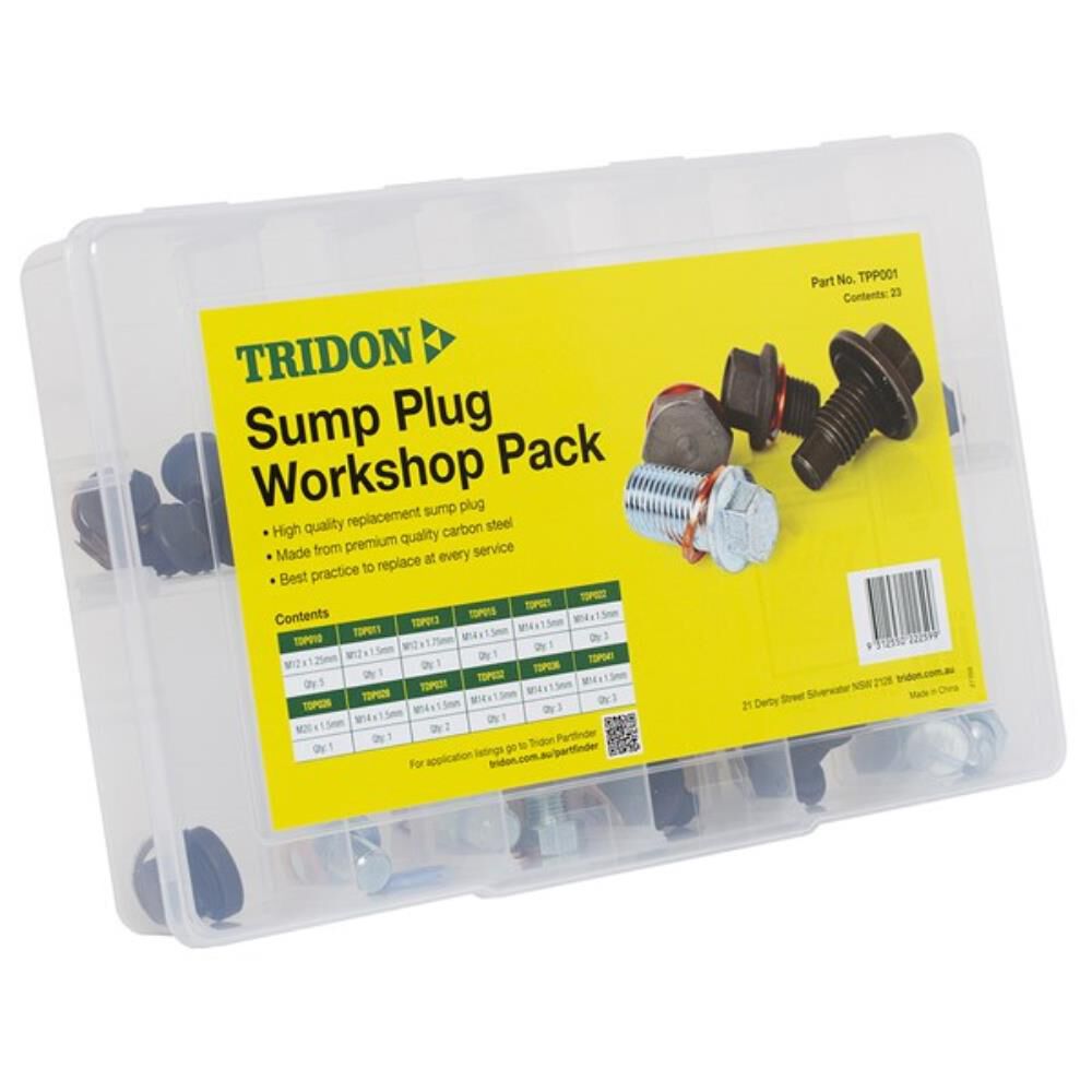 Tridon Sump Plug Workshop Pack, 23 Piece, TPP001 | Supercheap Auto