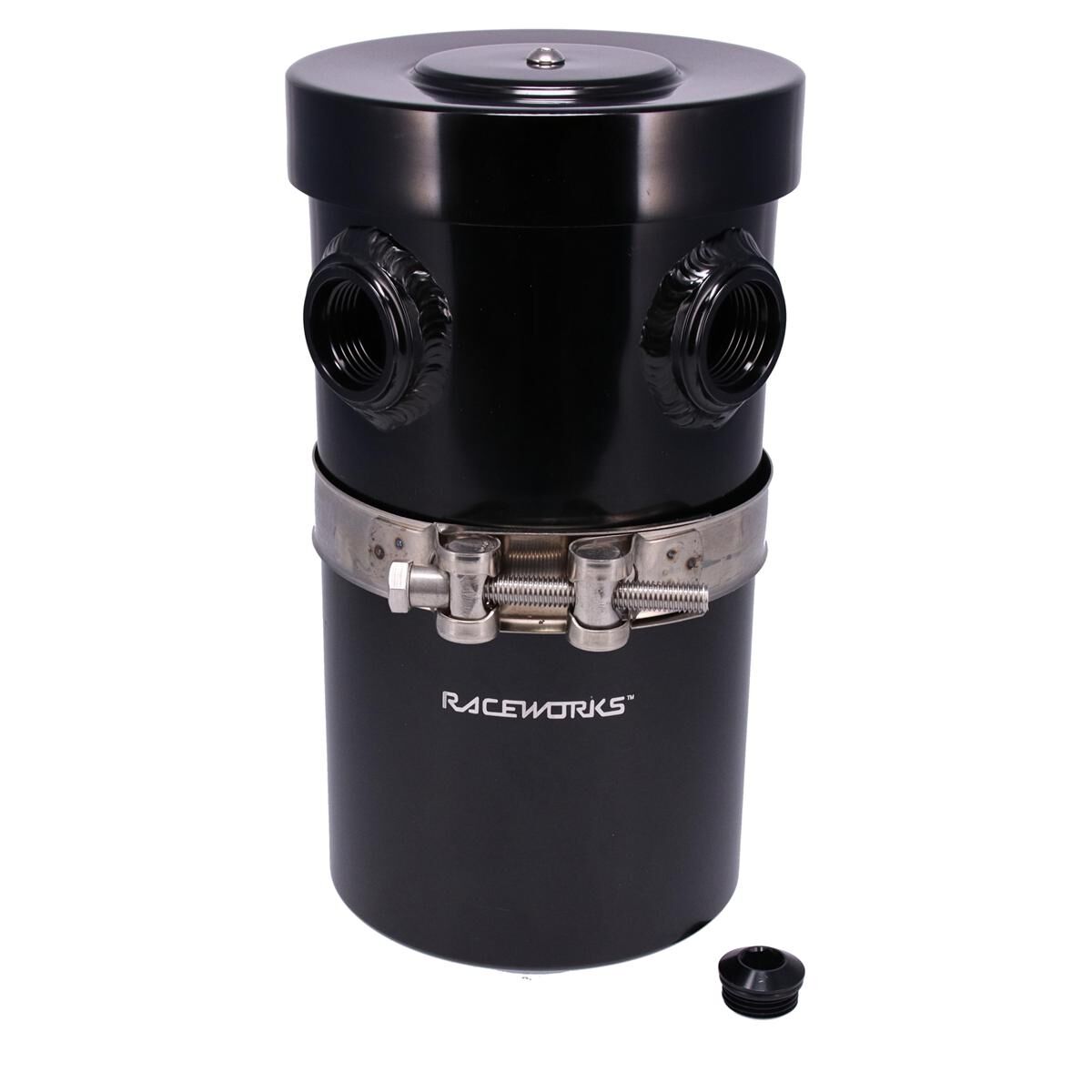 Raceworks 2.4L Breather Tank - Y Ports - ALY-196BK | Supercheap Auto