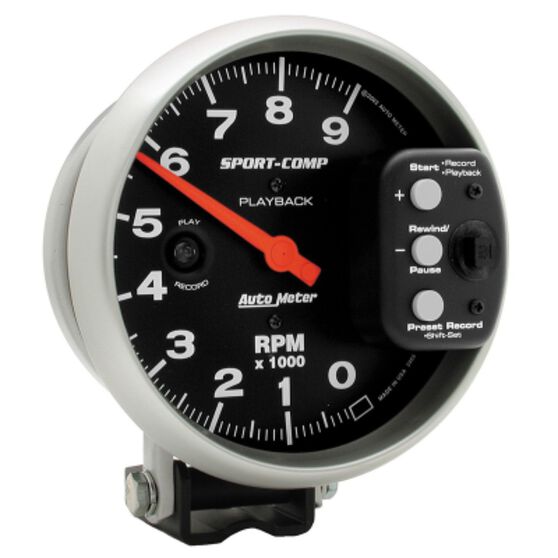 Autometer Sport-Comp Tachometer Pedestal Mount With Playback - 9,000 ...