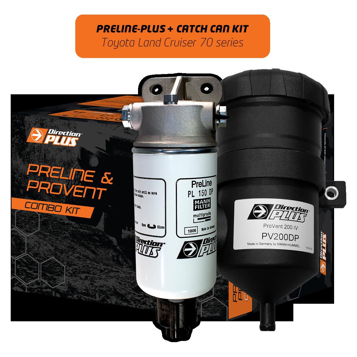 Direction Plus Preline-Plus Pre-filter + Provent Catch Can Combo Kit ...