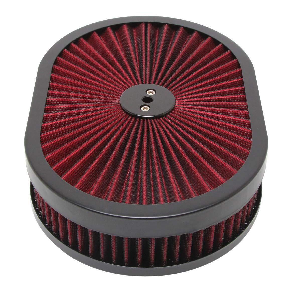 TFI Racing Air Cleaner 12 x 2 Oval Black Edge Red Element - 68-435 ...