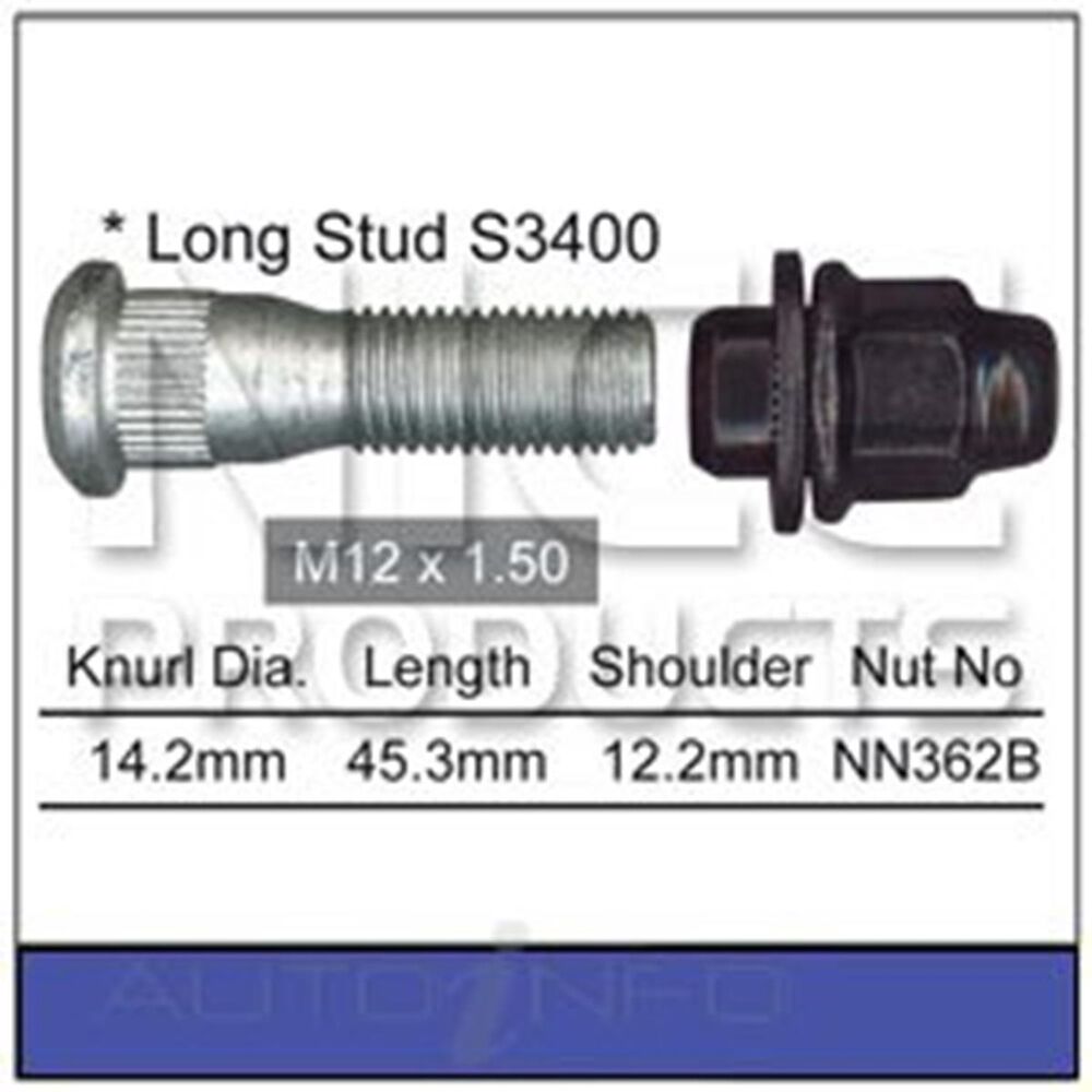 Nice Wheel Stud And Nut Set - NS345Z | Supercheap Auto