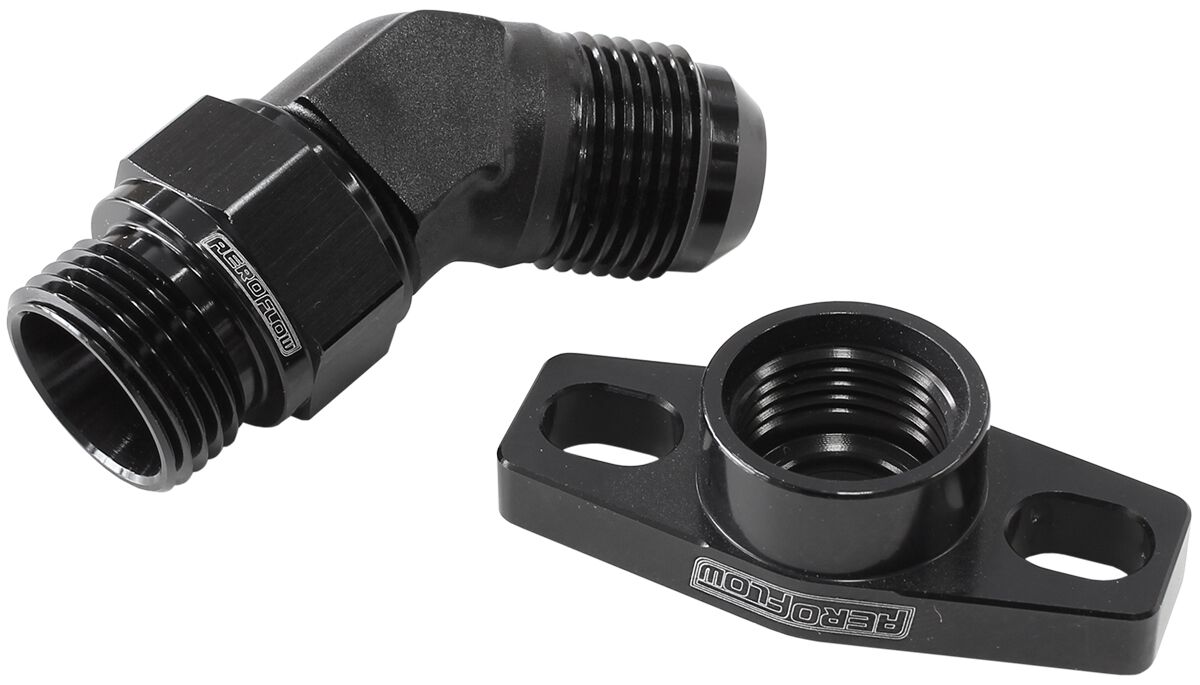 Aeroflow Turbo Drain Adapter -10An 45 Degree 38-44mm Hole Centres ...
