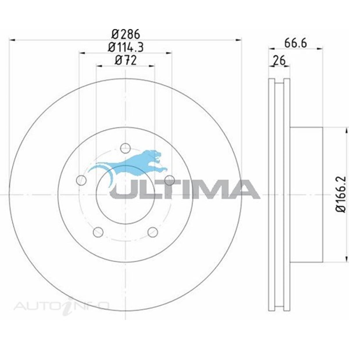 Ultima Brake Rotor - Single, AAP860 | Supercheap Auto
