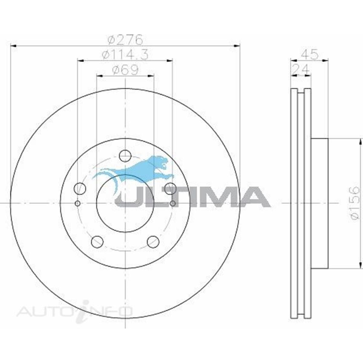 Ultima Brake Rotor - Single, AAP425 | Supercheap Auto
