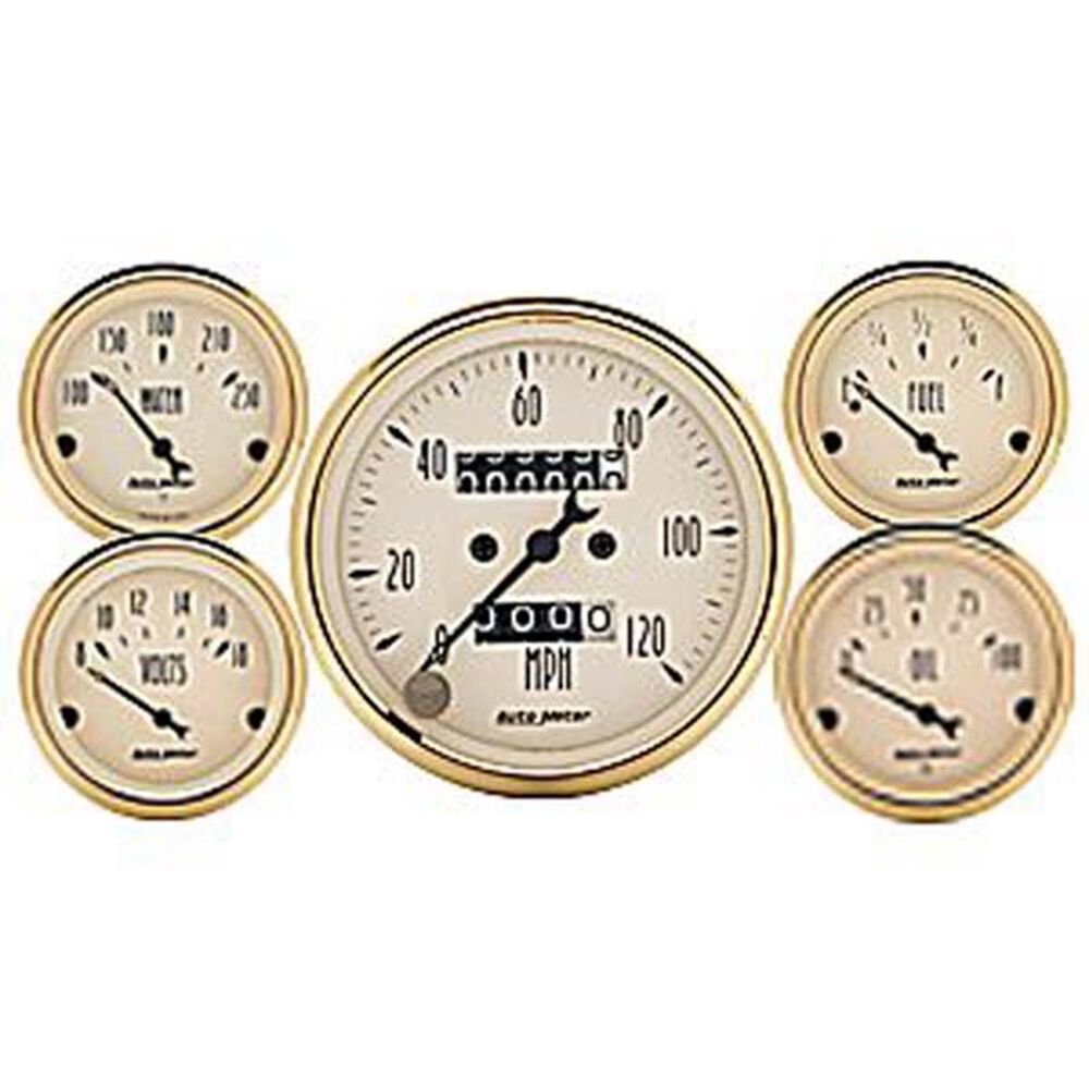 Autometer Golden Oldies Gauge Kit 4 Gauges & Mechanical Speedo - 5 ...