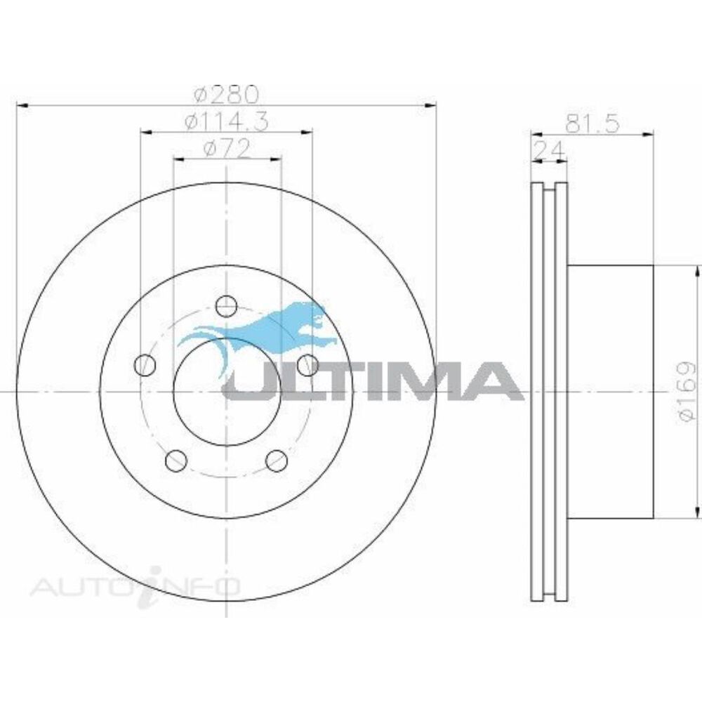 Ultima Brake Rotor - Single, AAP096 | Supercheap Auto