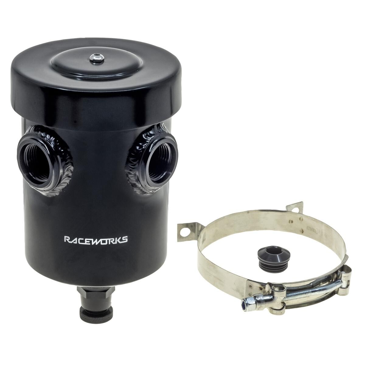Raceworks 1L Breather Tank With Drain Tap -Y Ports - ALY-133BK ...