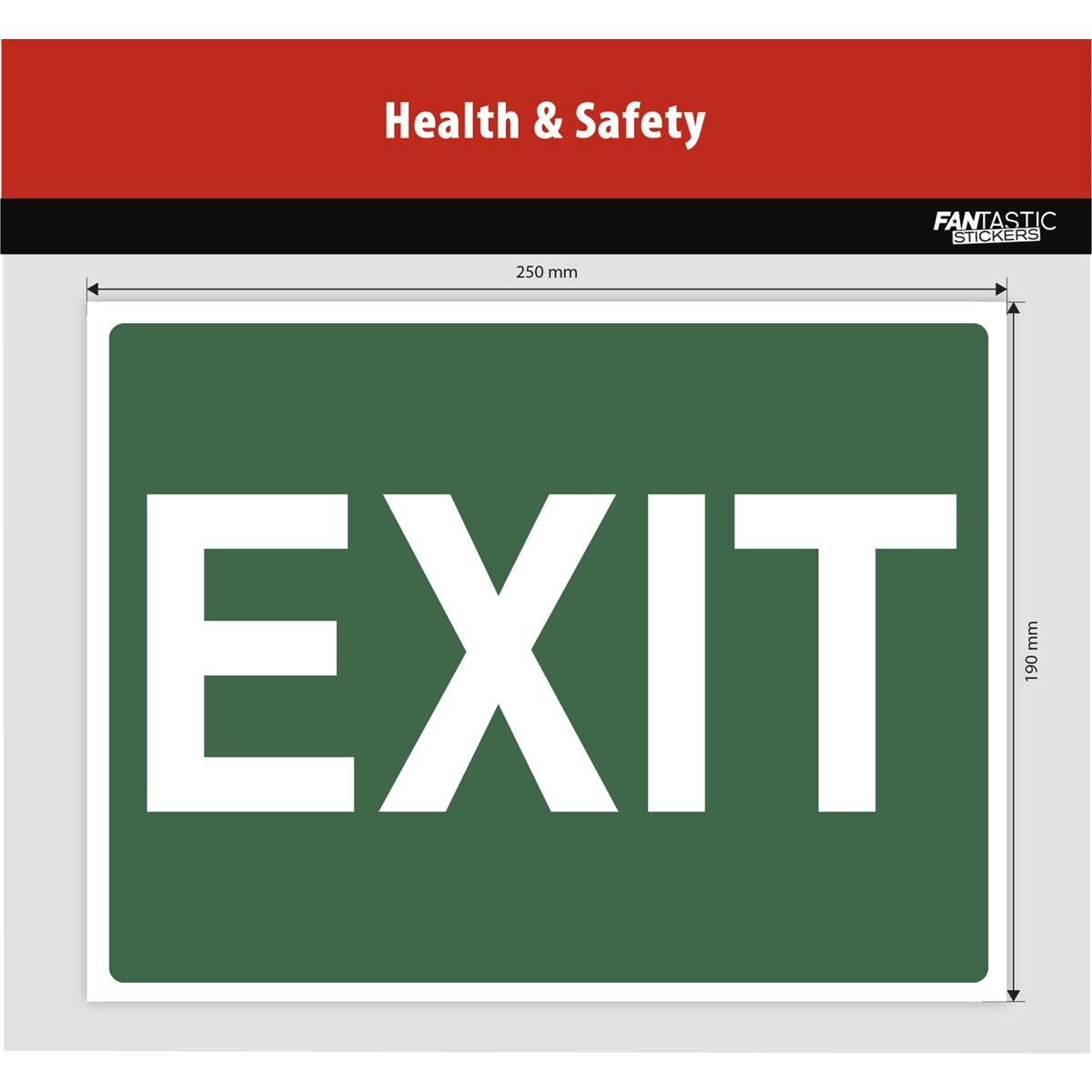 Fantastic Stickers Exit Sign 25cm - B-FB25-HSE-EX | Supercheap Auto
