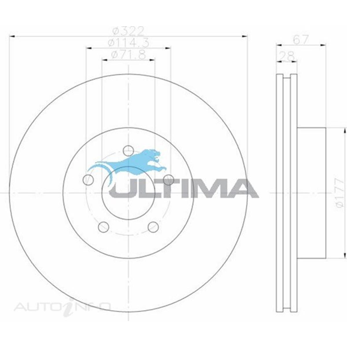 Ultima Brake Rotor - Single, AAP2107 | Supercheap Auto