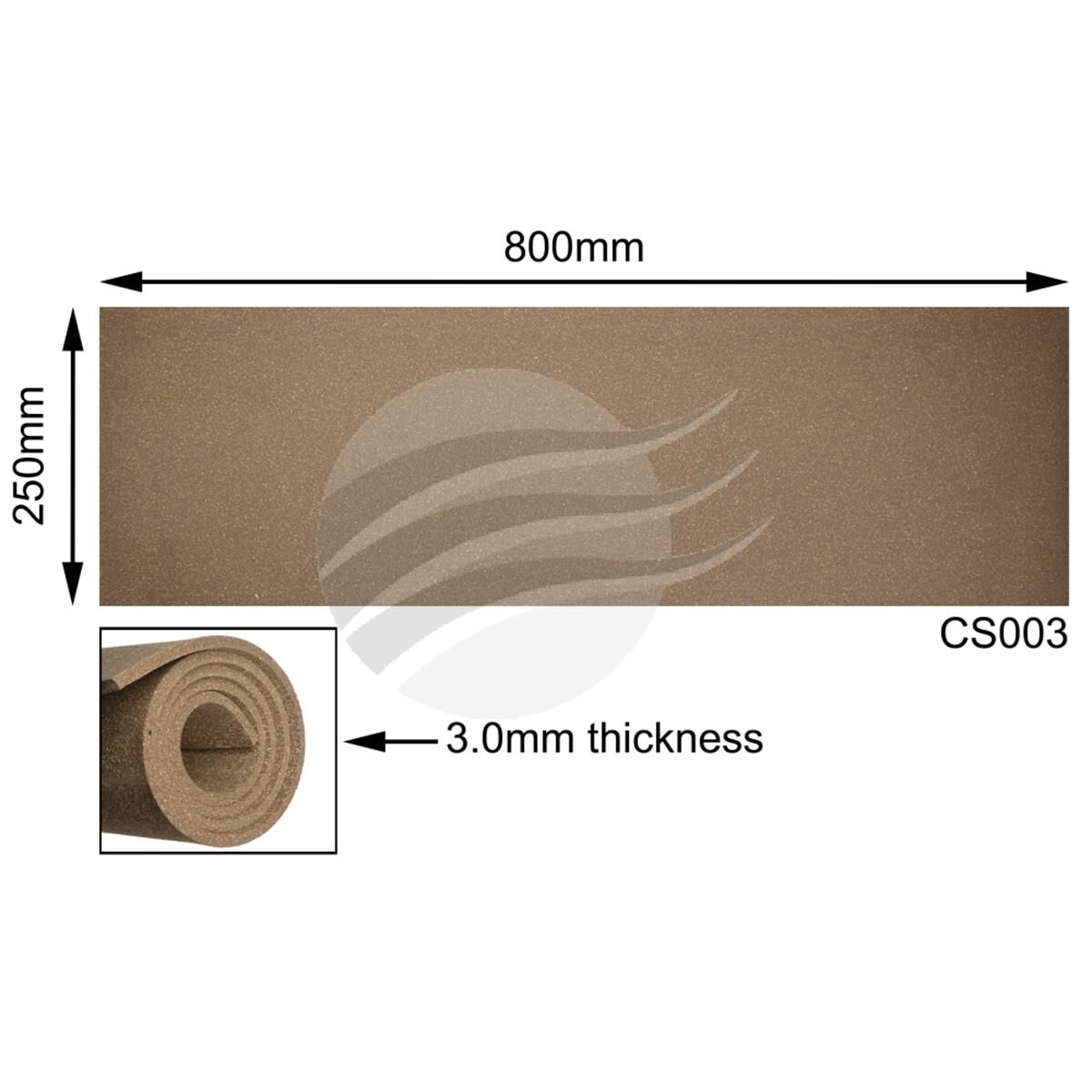 Aunger Rubberised Cork Sheet 800 X 250 X 3Mm - ACS003 | Supercheap Auto