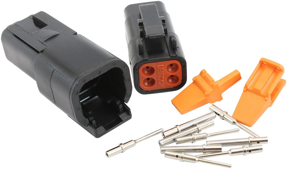 Aeroflow Weathertight Dtm 4 Pin Black Connector Kit Deutsch Dtm Styl ...