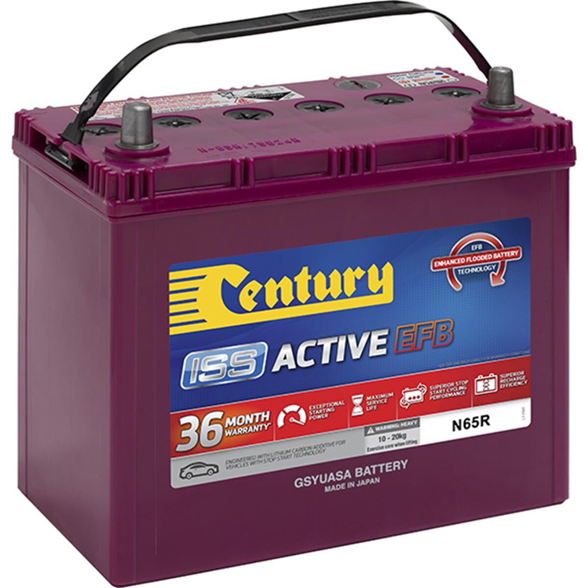 Century Stop Start Battery N65R 490CCA 50Ah 12V 106129 Supercheap Auto