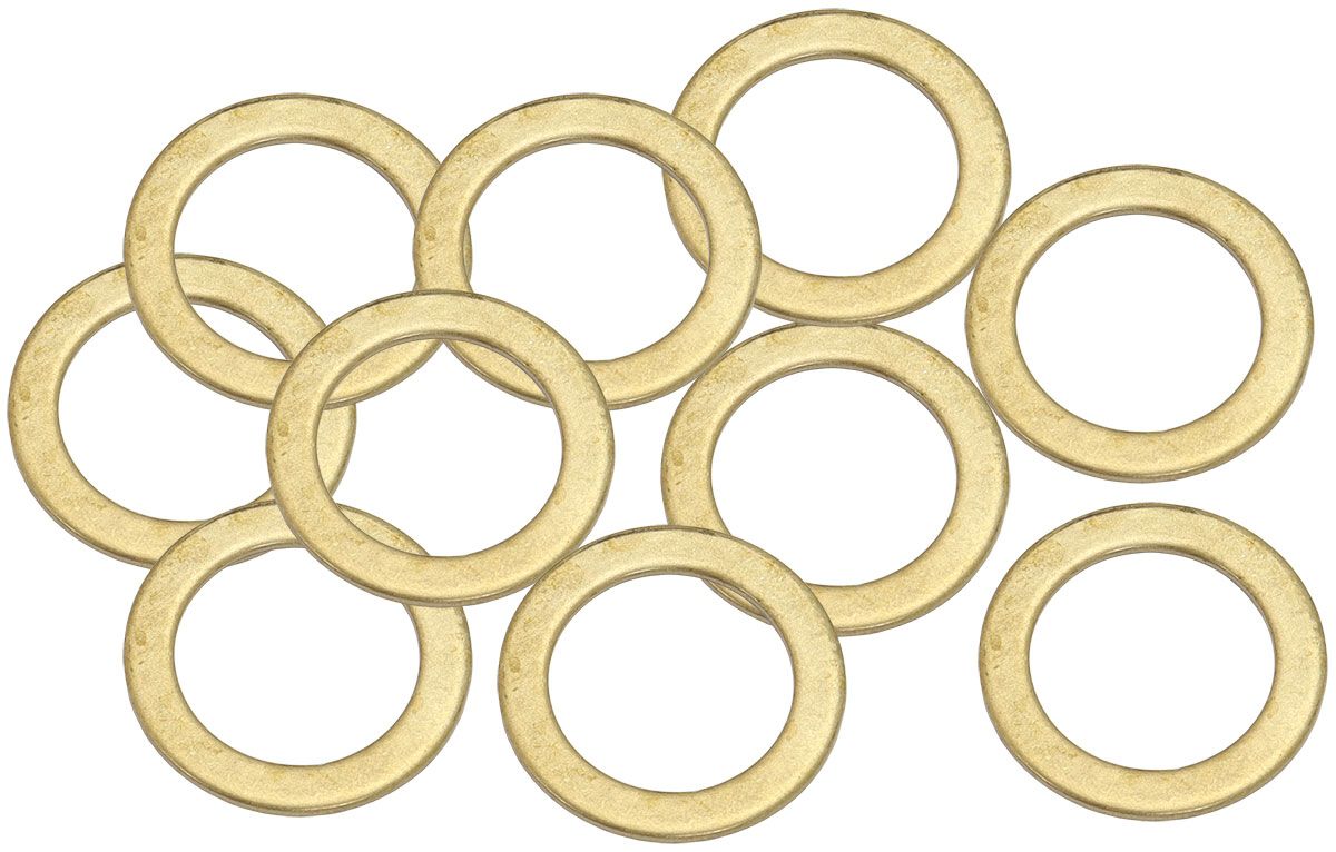 Aeroflow Brass Crush Washer Metric M14 14mm Id Suit M14 Thread 10 Pac ...