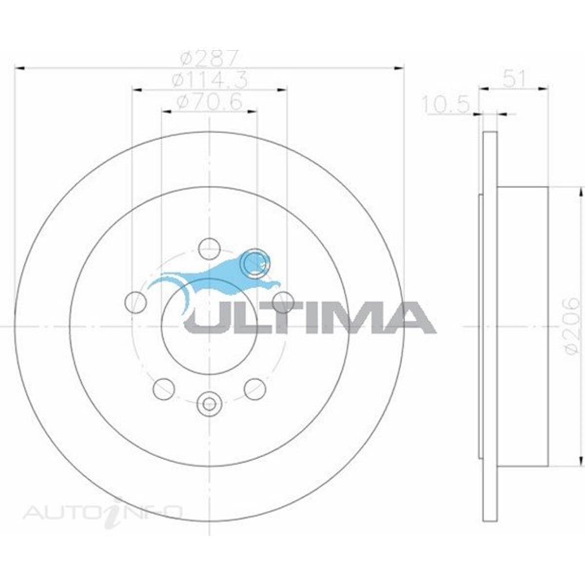 Ultima Brake Rotor - Single, AAP501 | Supercheap Auto