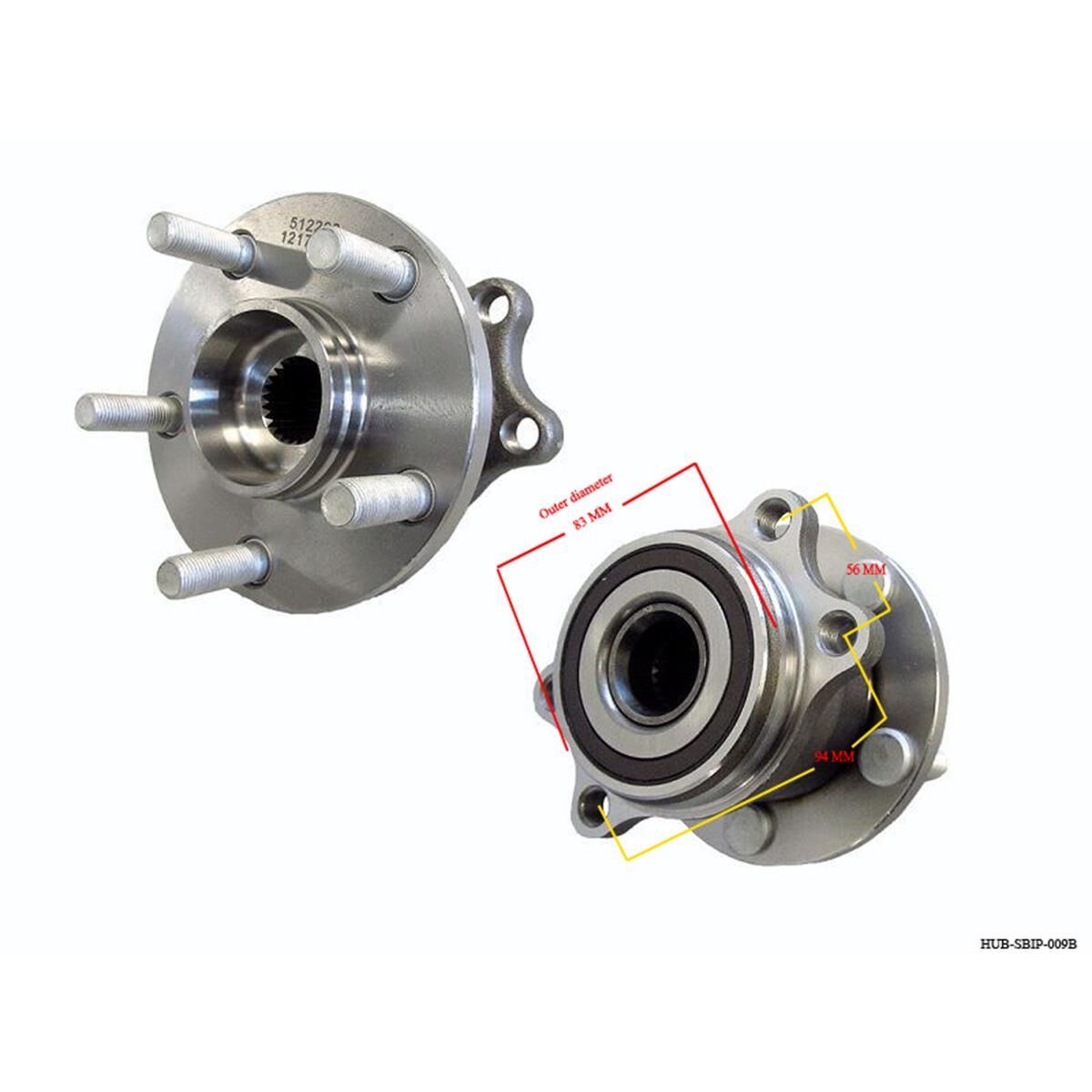 Sterling Wheel Hub to suit Subaru Xv 01/2012 to 04/2017 - HUB-SBXV-002B ...