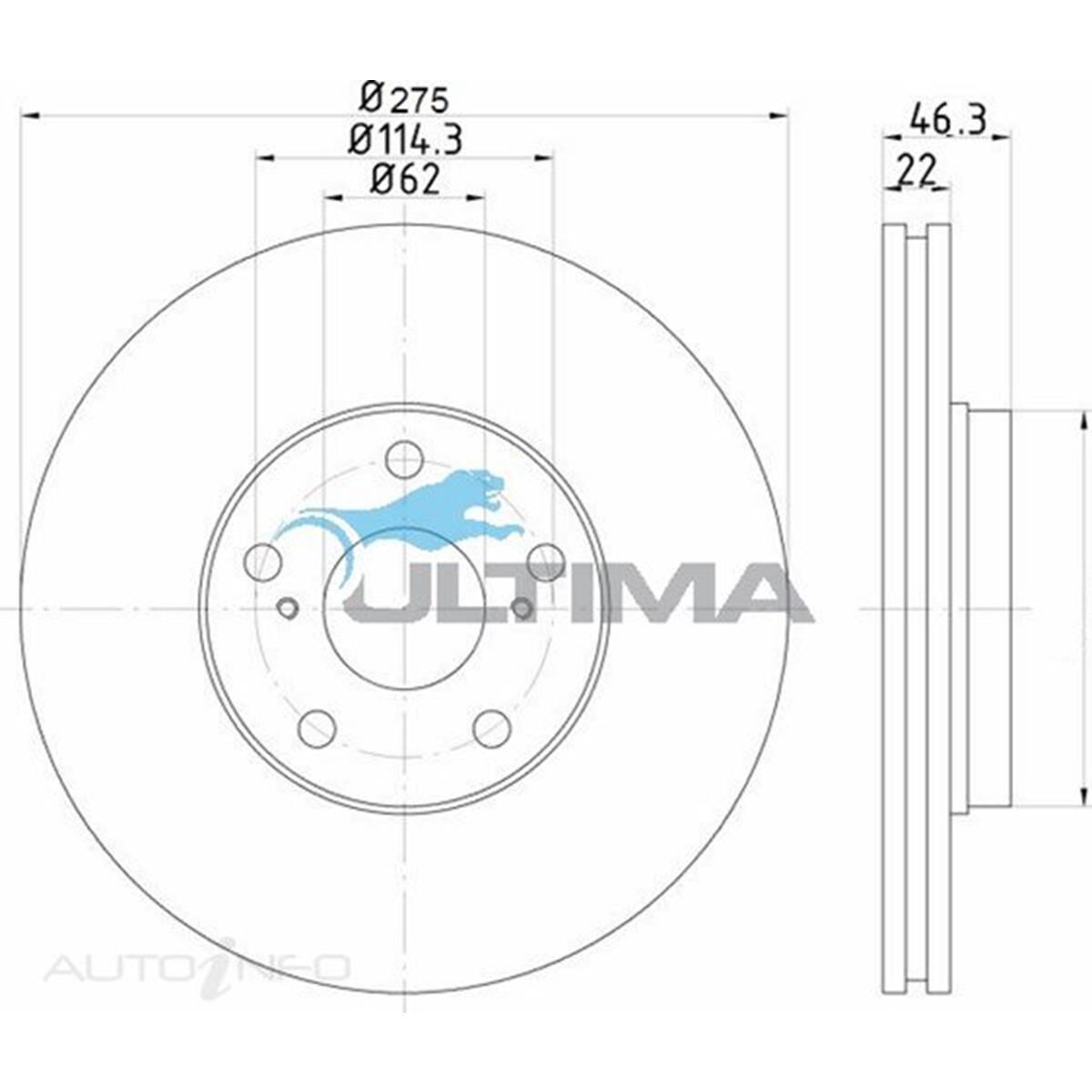 Ultima Brake Rotor - Single, AAP2742 | Supercheap Auto