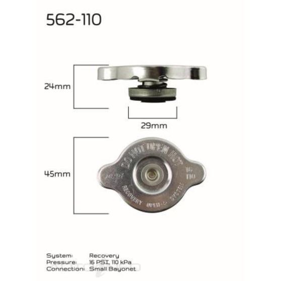 CPC Radiator Cap - 562-110 | Supercheap Auto