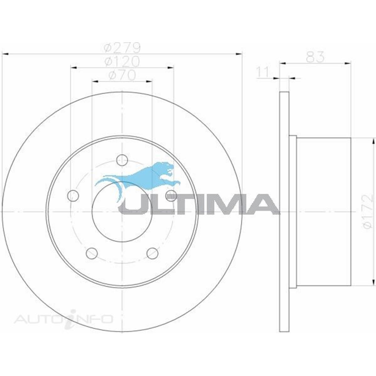 Ultima Brake Rotor - Single, AAP016 | Supercheap Auto
