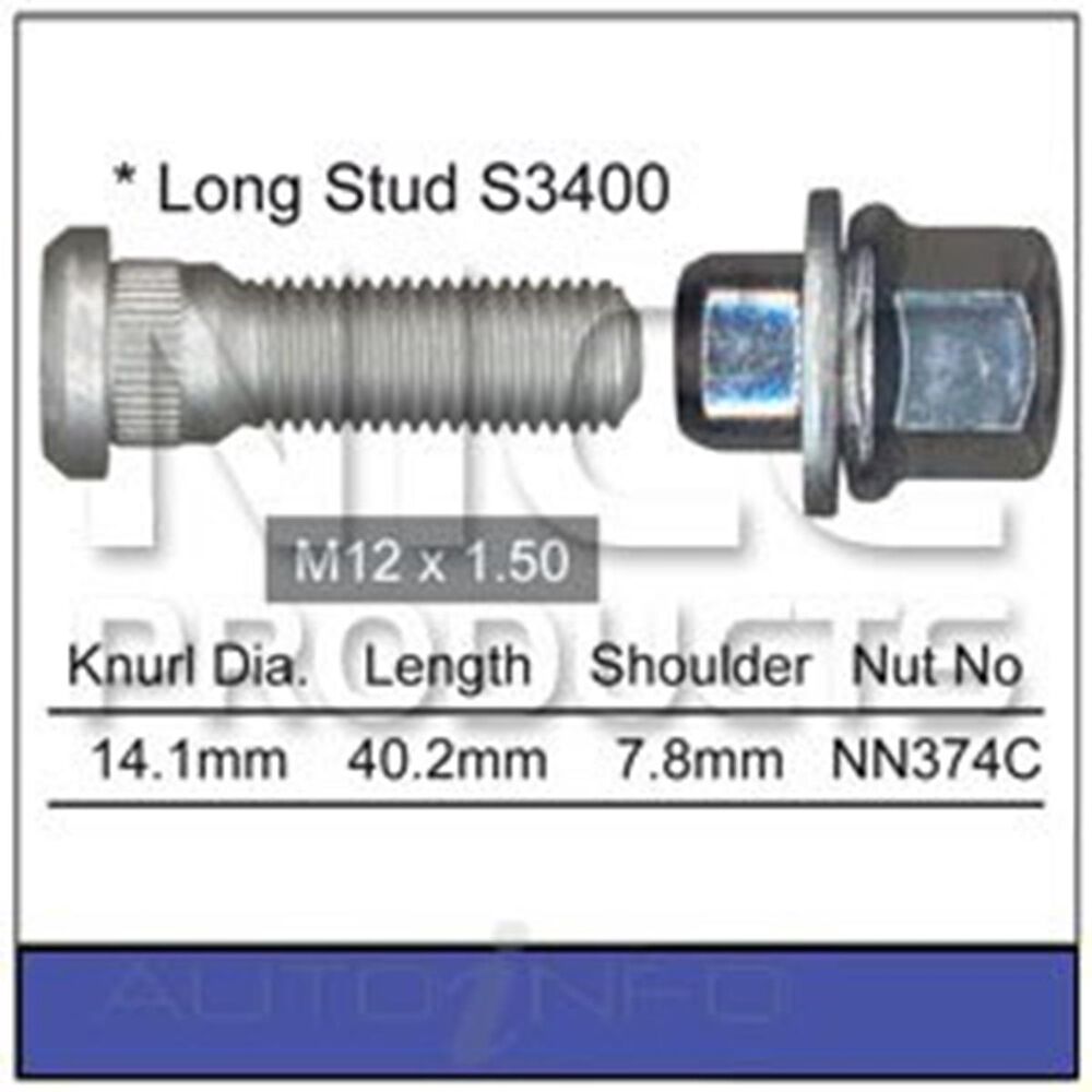 Nice Wheel Stud And Nut Set - NS340W | Supercheap Auto