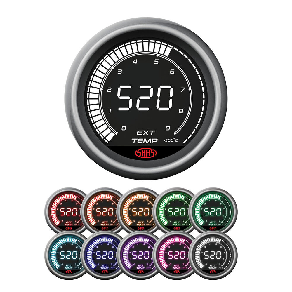 SAAS Digital Exhaust Temp Gauge - 0 to 900, 52mm, SG41240 | Supercheap Auto