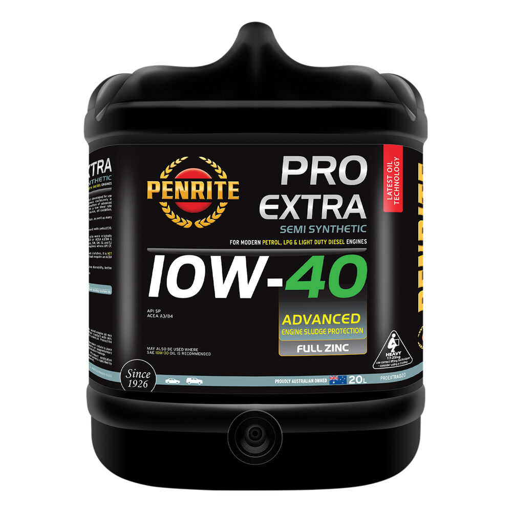 Penrite Semi Synthetic PRO Extra Engine Oil 10W-40 20 Litre ...
