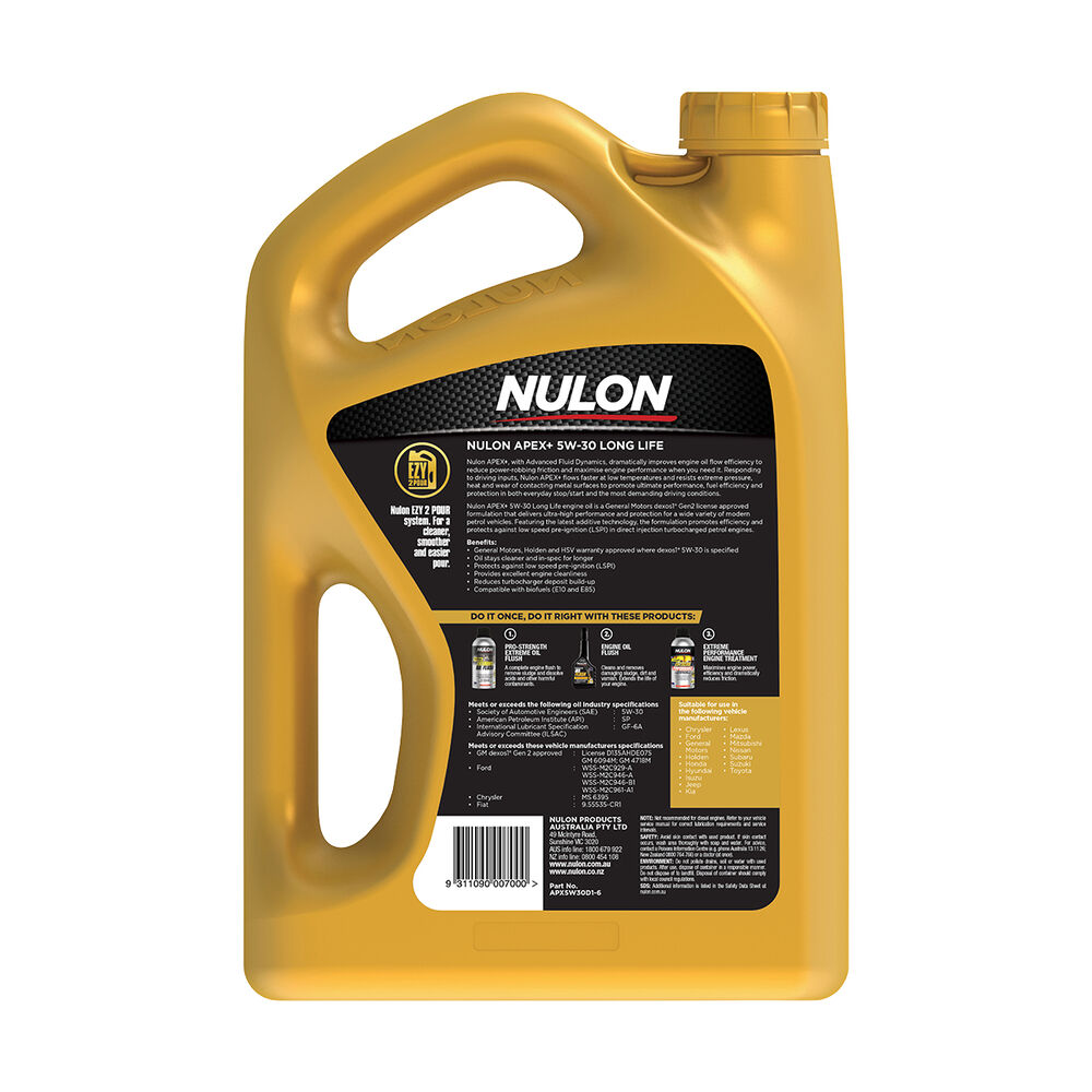 Nulon Apex+ 5W-30 Long Life Engine Oil 6 Litre | Supercheap Auto