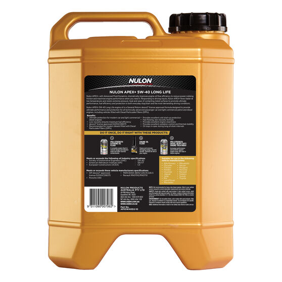 Nulon Apex+ 5W-40 Long Life Engine Oil 10 Litre | Supercheap Auto