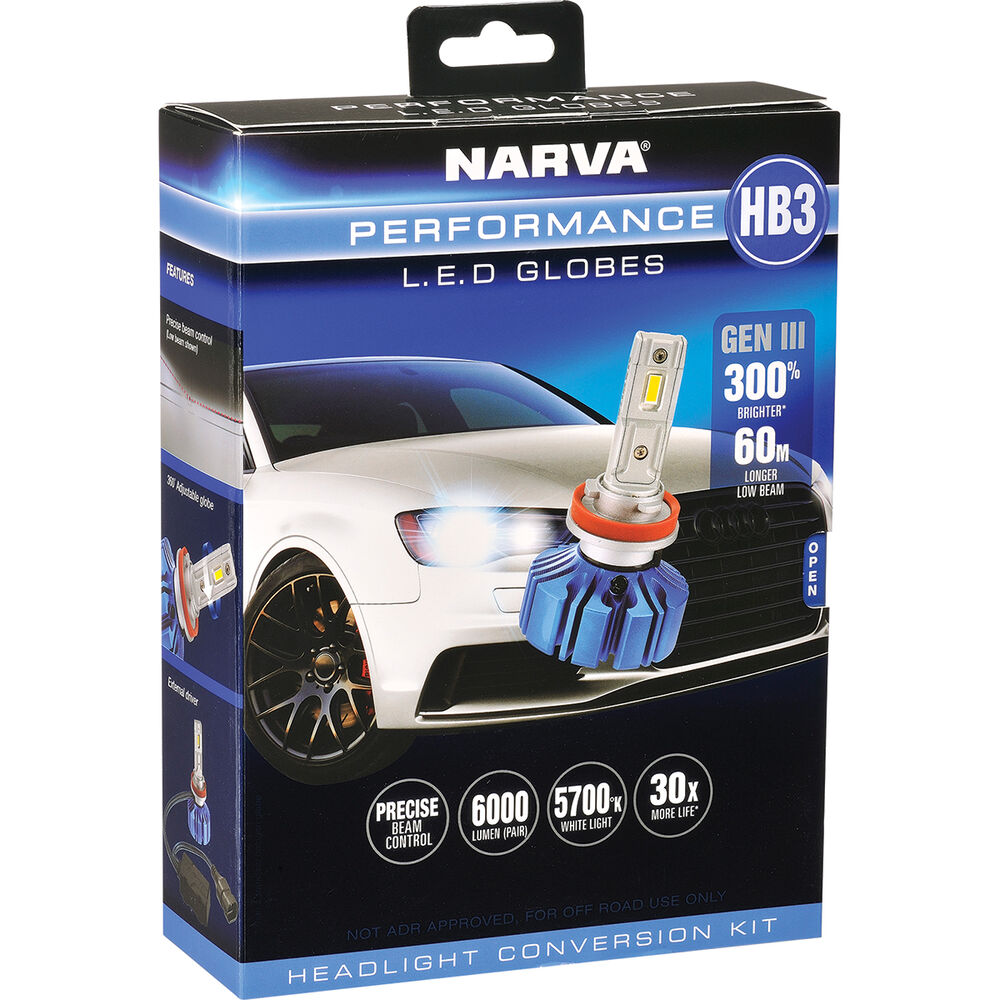 Narva Gen III LED Headlight Globes - HB3, 12/24V, 18445 | Supercheap Auto