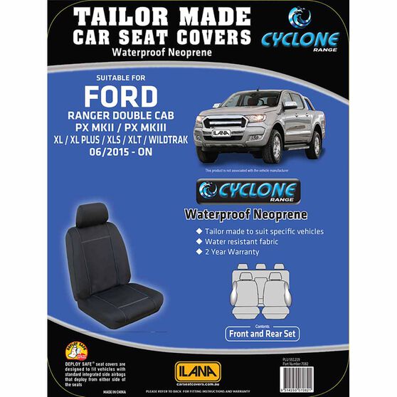 Ford Ranger Wildtrak Waterproof Seat Covers - Velcromag